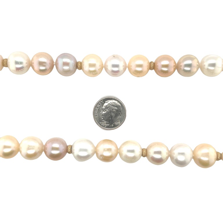 Freshwater Pearl Strand Necklace Yellow Gold Accents For Sale At 1stdibs