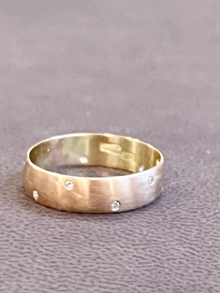 12 Flush Set Bezel Diamond Eternity Wedding Band in 14 Karat Yellow ...
