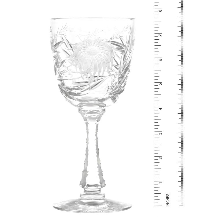 12 Hawkes Crystal China Aster Pattern Water Goblets For Sale at 1stDibs ...
