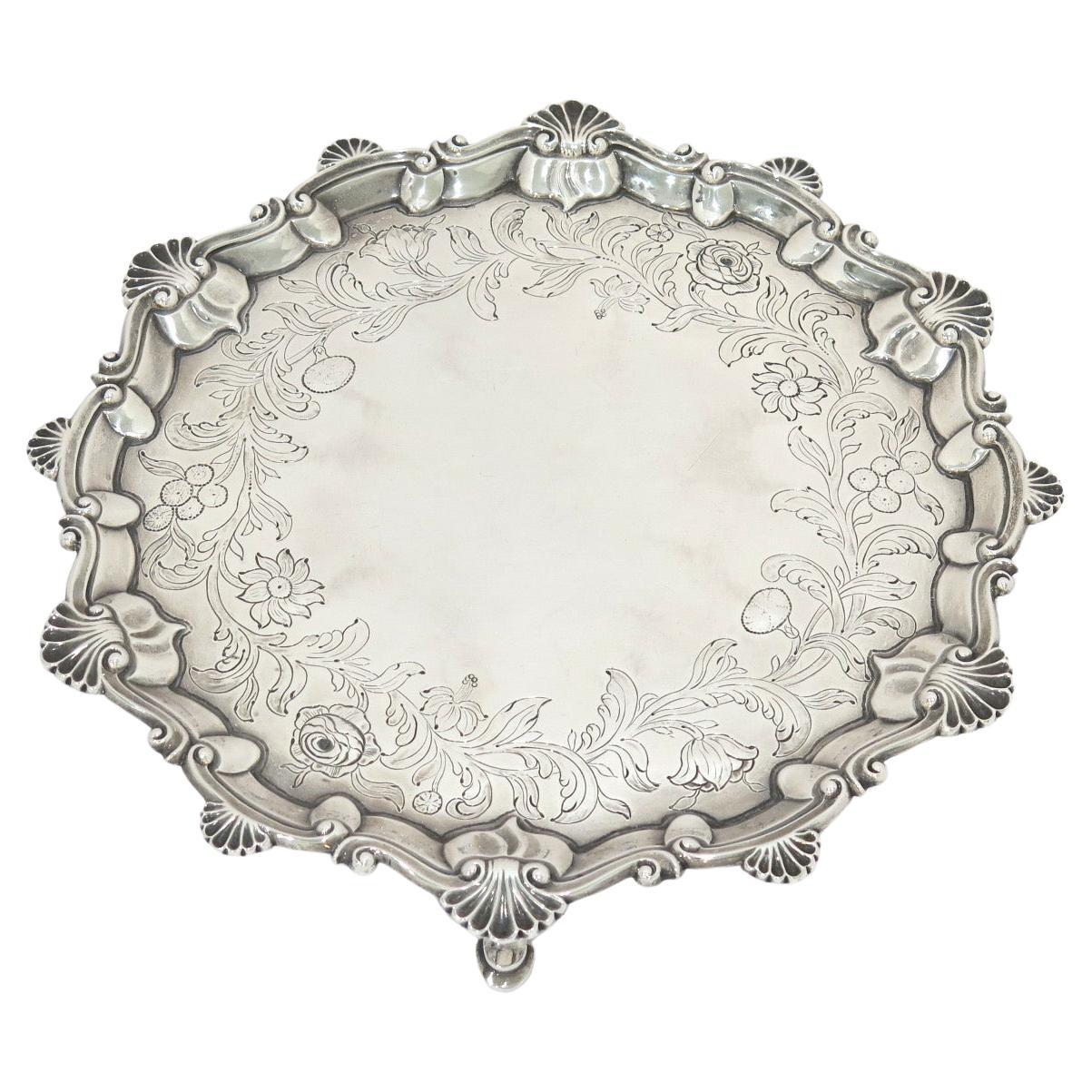 Sterling Silver Antique English 1752 Floral Heraldic Insignia Footed ...