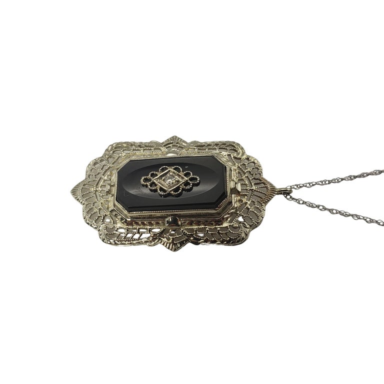 12 Karat White Gold and Diamond Reversible Cameo Pendant For Sale at ...