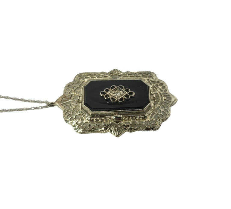 12 Karat White Gold and Diamond Reversible Cameo Pendant For Sale at ...