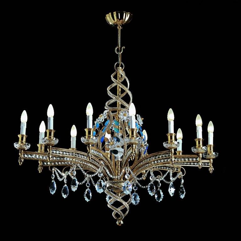 12-Light Iron Chandelier with Straight Arms For Sale at 1stDibs | swoop ...