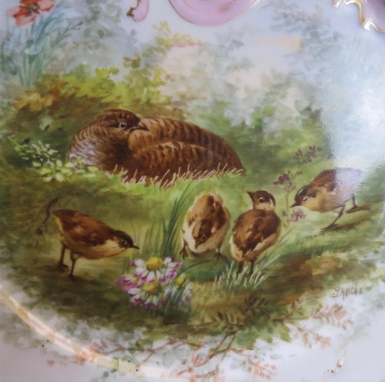 12 Limoges France Game Bird Plates, Antique circa 1890 Artist Signed ...