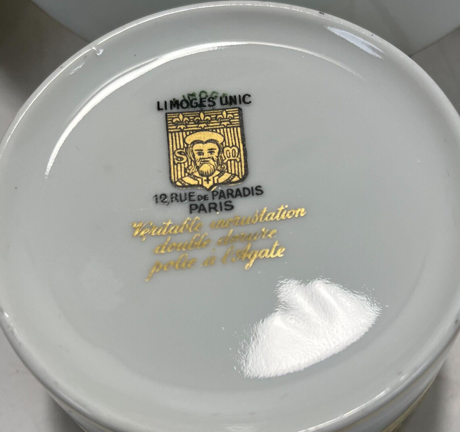 12 Limoges Raynaud Porcelain Cup and Saucers in Pompei For Sale at 1stDibs