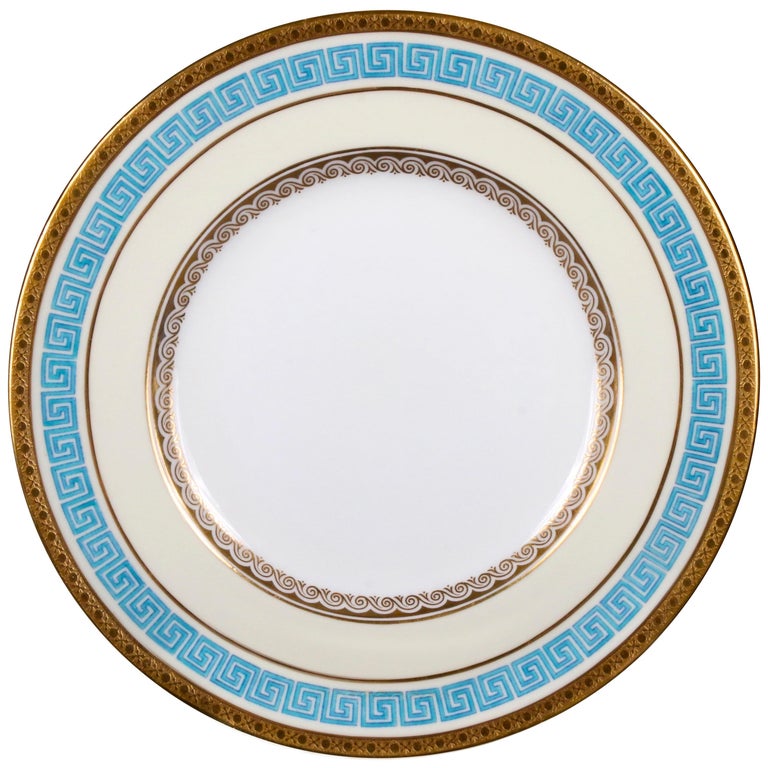 12 Minton Celeste Blue Greek Key Plates For Sale at 1stDibs