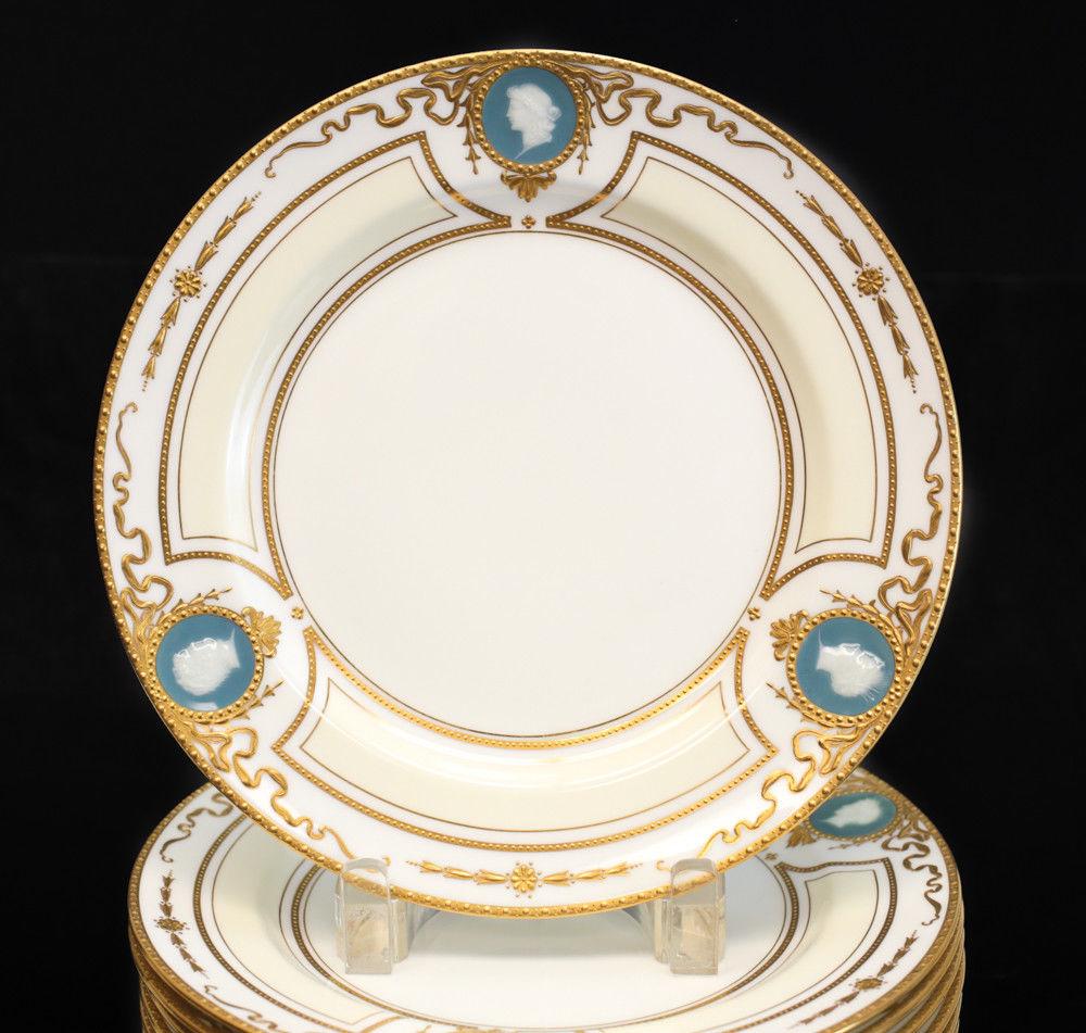 12 Minton for Tiffany and Co. Pate-sur-pate Cameo Portrait Dessert ...