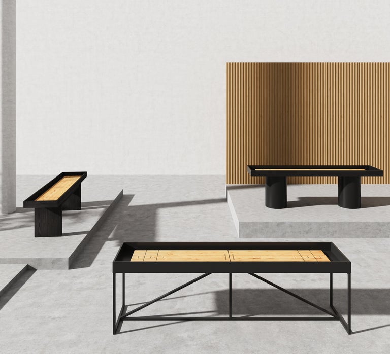 12' Modern "The Break" Shuffleboard Table with Oak Playing Surface and ...