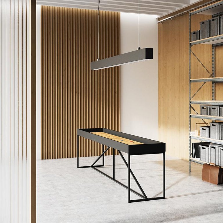 12' Modern "The Break" Shuffleboard Table with Oak Playing Surface and ...