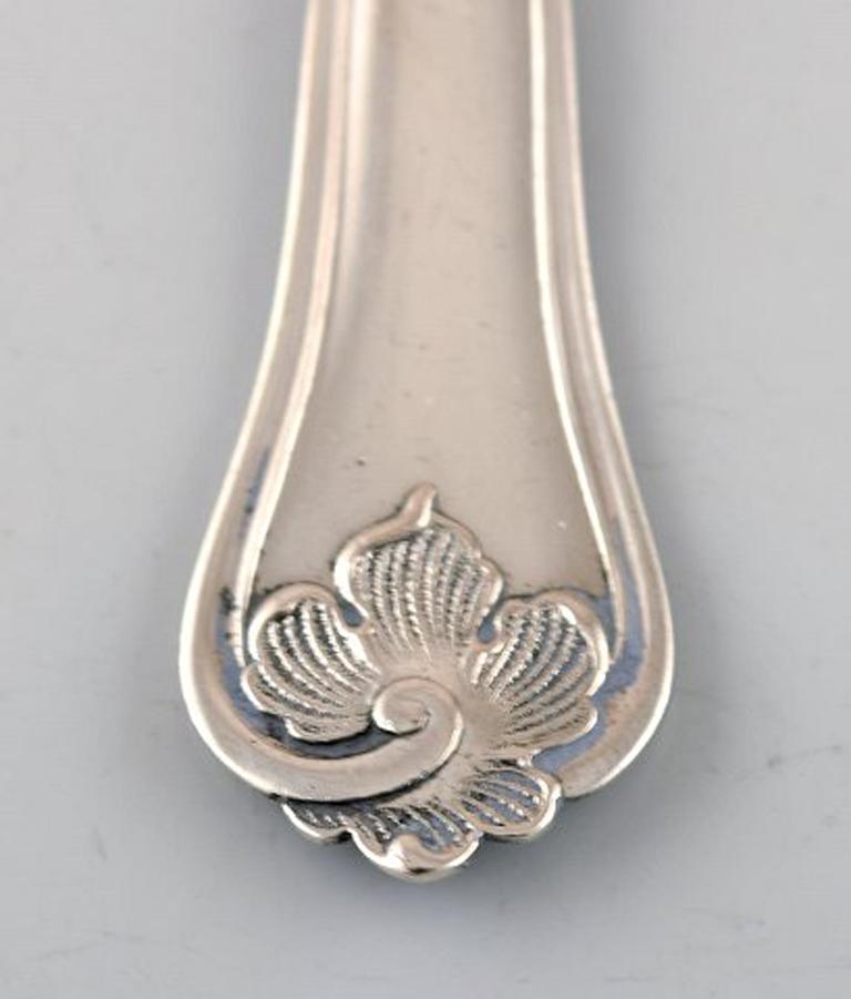 12 Pastry Forks, Cohr, Denmark Saxon Flower Silver Cutlery at 1stDibs