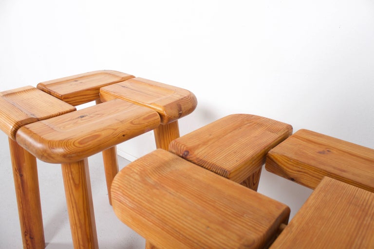 1/2 Pine Stools in the Style of Lisa Johansson-Pape at 1stDibs