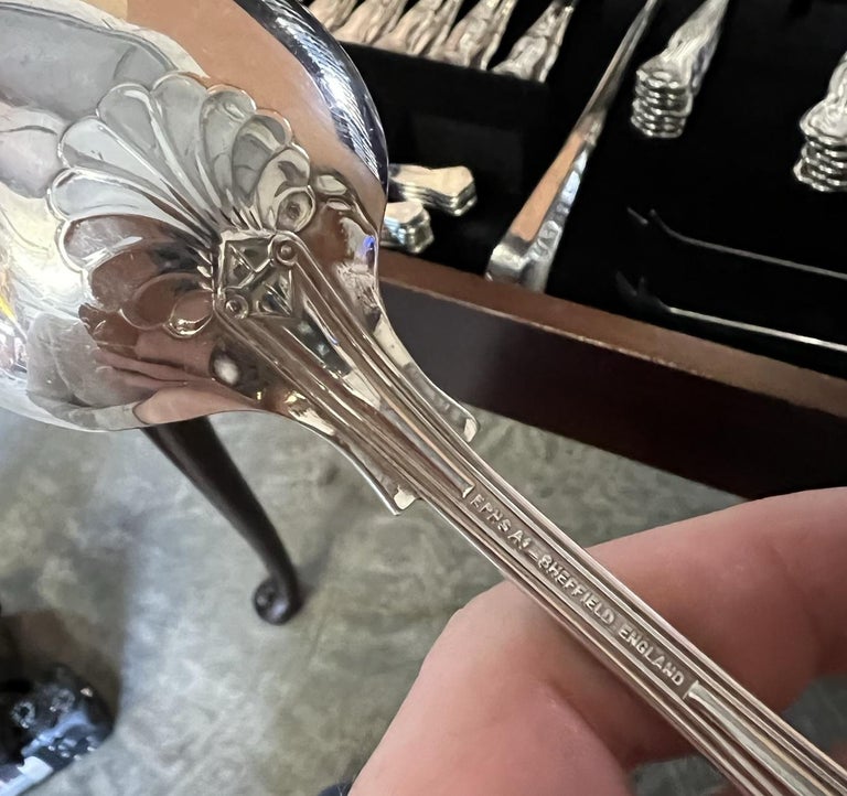 12 Place Setting Silver Plated and Espn Cutlery Set Inside Green ...