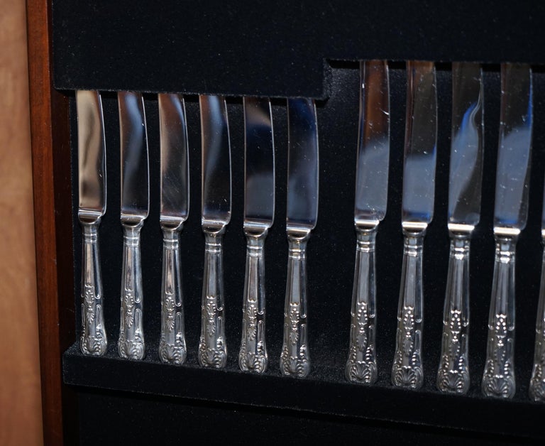 12 Place Setting Silver Plated and Espn Cutlery Set Inside Green ...