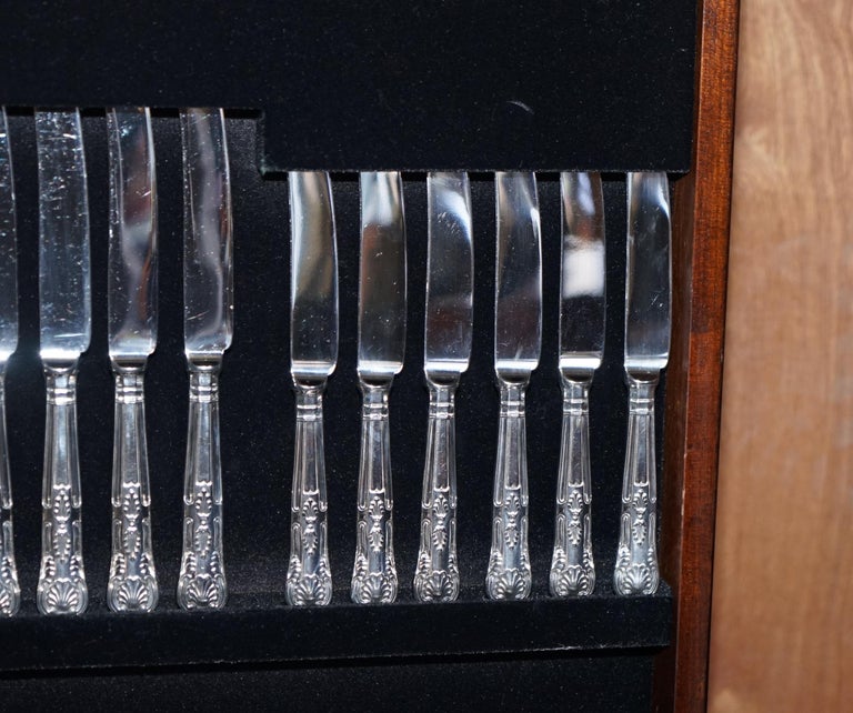 12 Place Setting Silver Plated and Espn Cutlery Set Inside Green ...