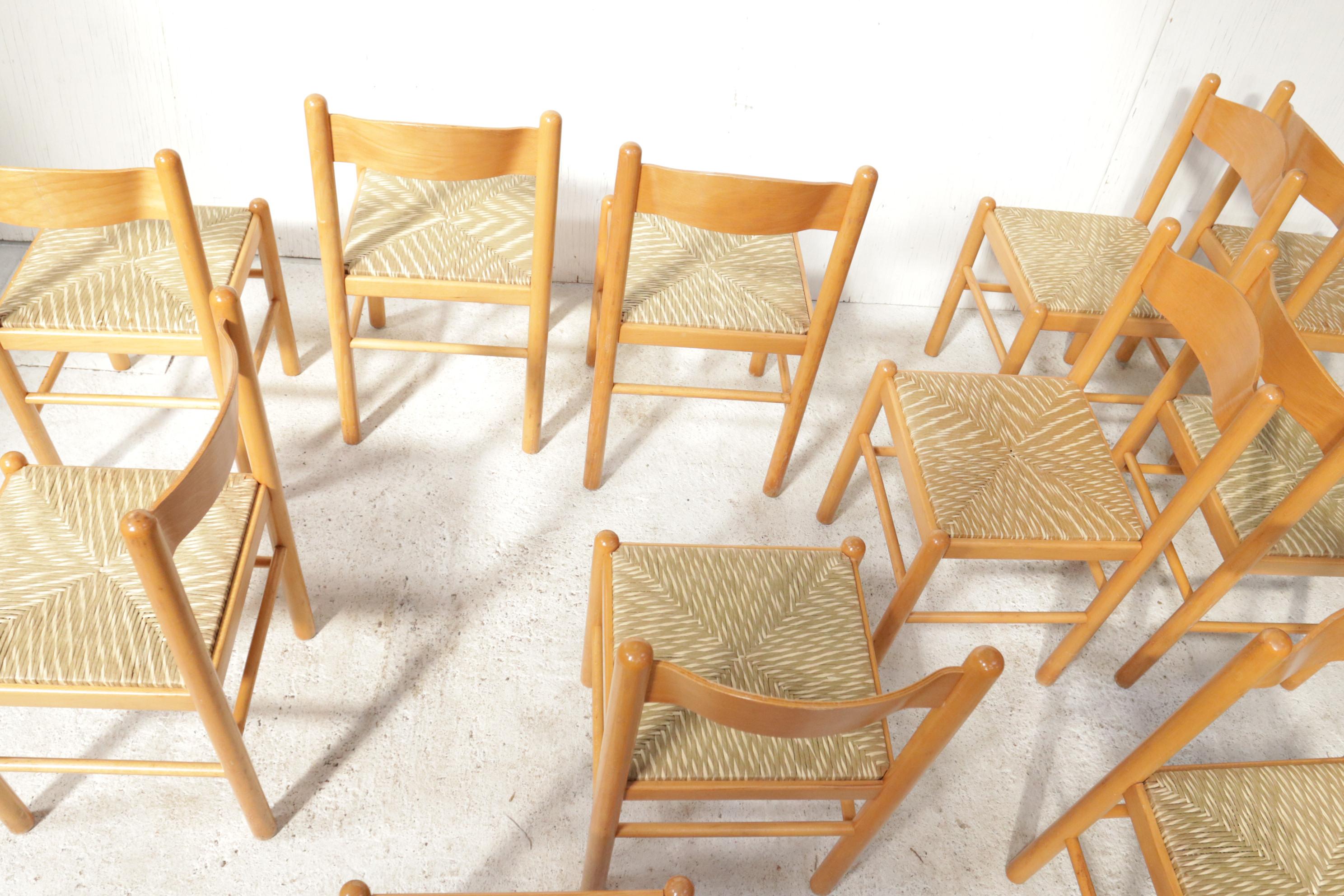 12 Scandinavian Modern Dining Chairs Papercord Beech For Sale at ...