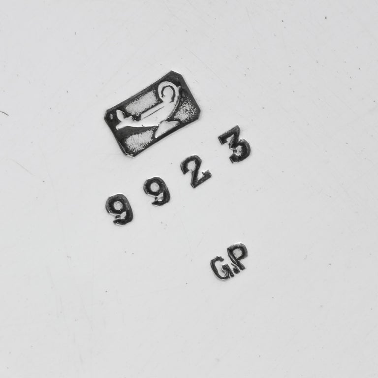 12 Sided Art Deco Period Pair of Sterling Silver Salvers, Roberts and ...