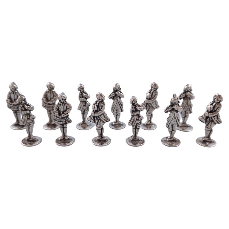 12 Solid Silver Place Card Holders For Sale at 1stDibs