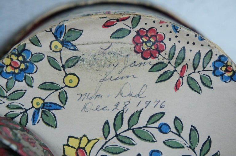 12 Vintage Antique Folk Art Paper Banded Hat Storage Trinket Bride ...