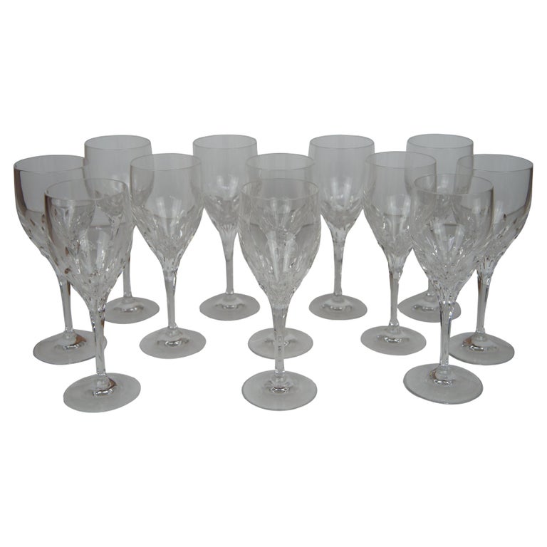 12 Vintage Gorham Cut Crystal Diamond Stemware Wine Water Goblets ...