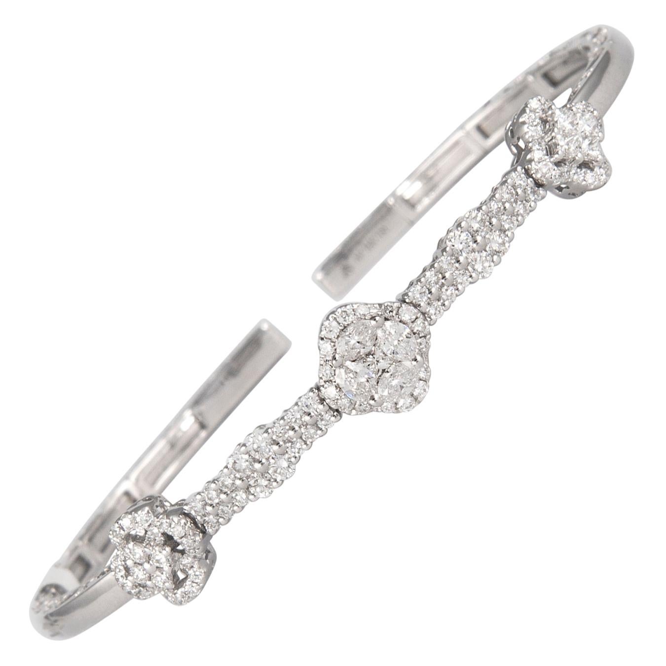 Bulgari 18 Karat White and Yellow Gold Large Flexible Bangle at 1stDibs