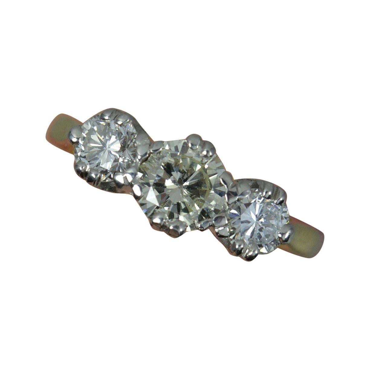 Heavy Solid 18 Carat Gold and Diamond Trilogy Band Ring at 1stDibs | 18 ...