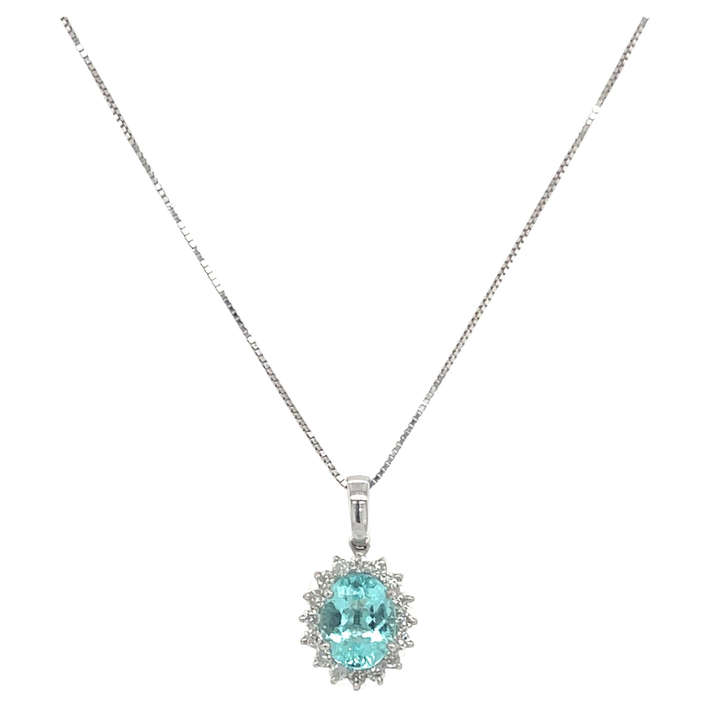 18 Karat Yellow Gold Brazilian Aquarela Gemstone Pendant Necklace For ...