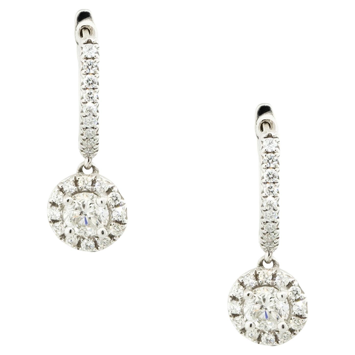 4.33 Carat Diamond Five String Dangle Earrings 14 Karat in Stock For ...
