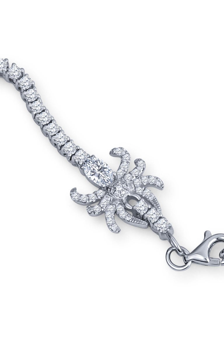 12.03ct Oval Lightning Ridge Black Opal and 16.19ct Diamond Spider Web ...