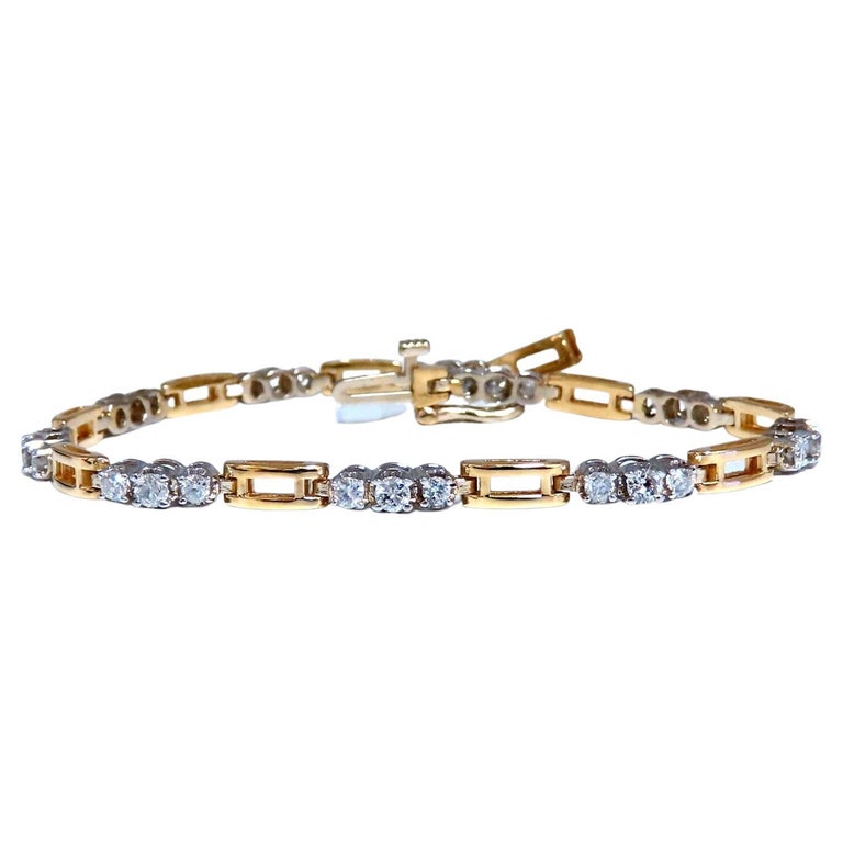 1.20ct Natural Diamonds Bracelet 14kt Bar and Cluster For Sale at 1stDibs