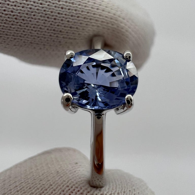 1.20ct Vivid Light Blue Ceylon Sapphire Oval Cut 18k White Gold ...