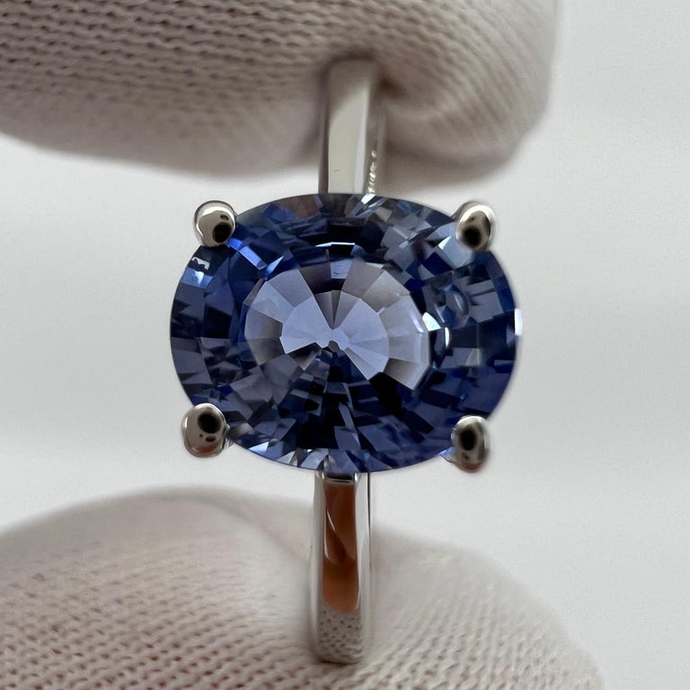 1.20ct Vivid Light Blue Ceylon Sapphire Oval Cut 18k White Gold ...