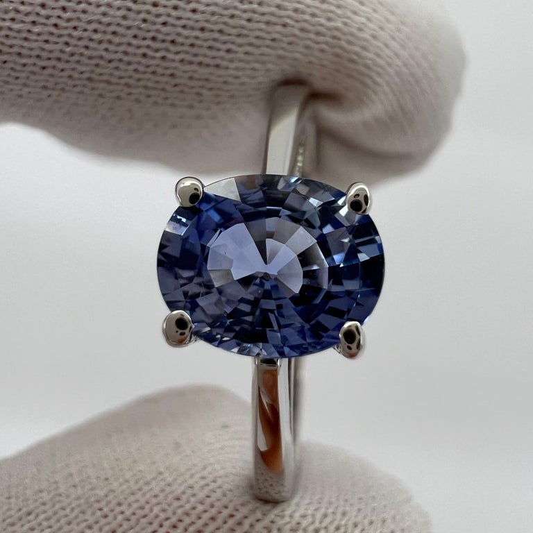 1.20ct Vivid Light Blue Ceylon Sapphire Oval Cut 18k White Gold ...