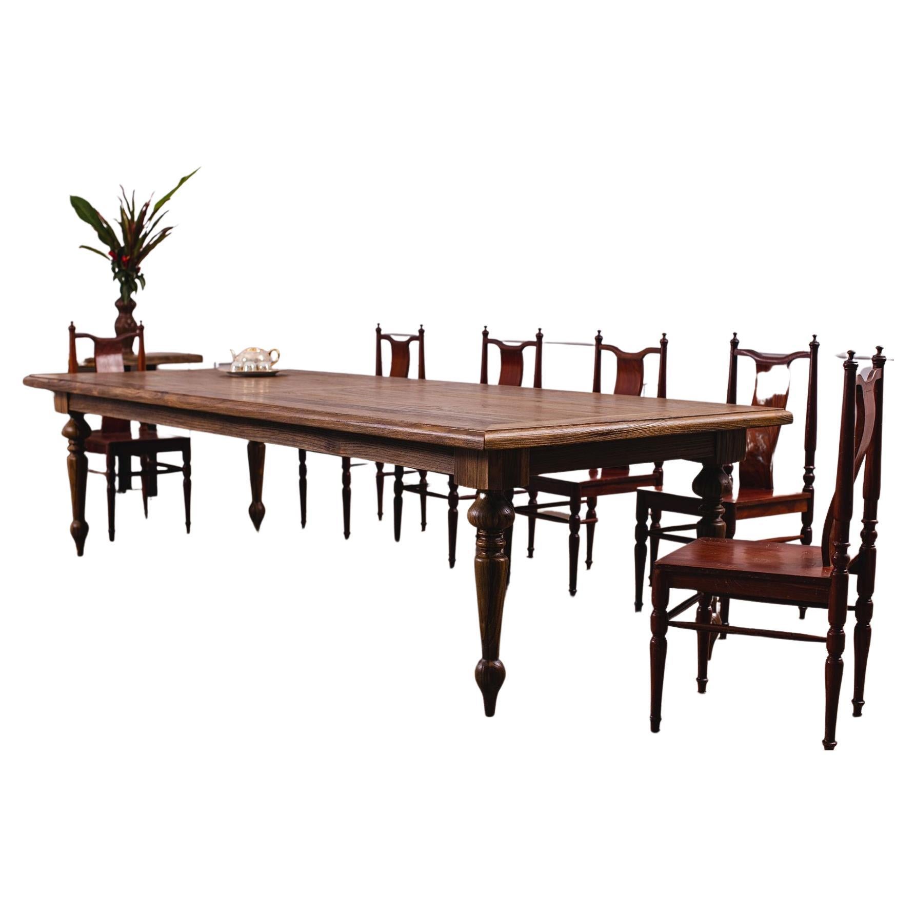 Solid Teak Console Table in Sandblasted Autumn Finish For Sale at 1stDibs