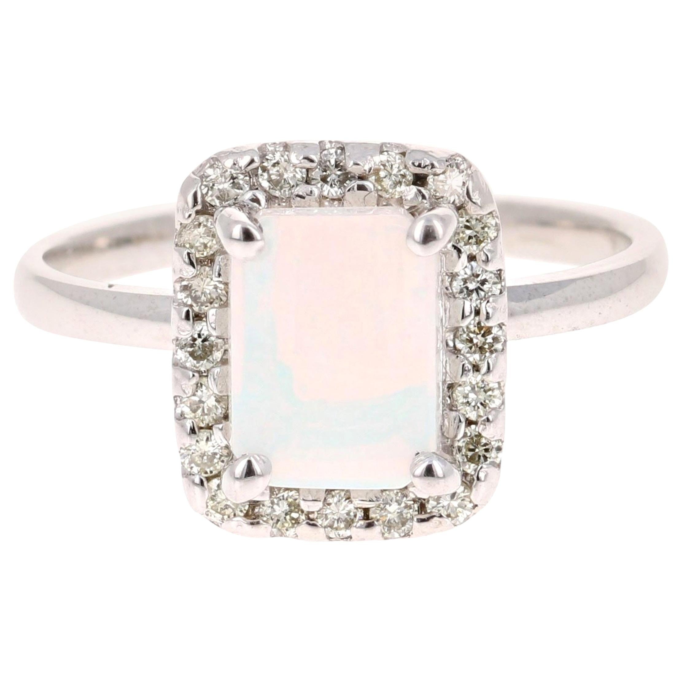 Petra Class Emerald Opal Diamond Gold Handmade Stacking Rings For Sale ...