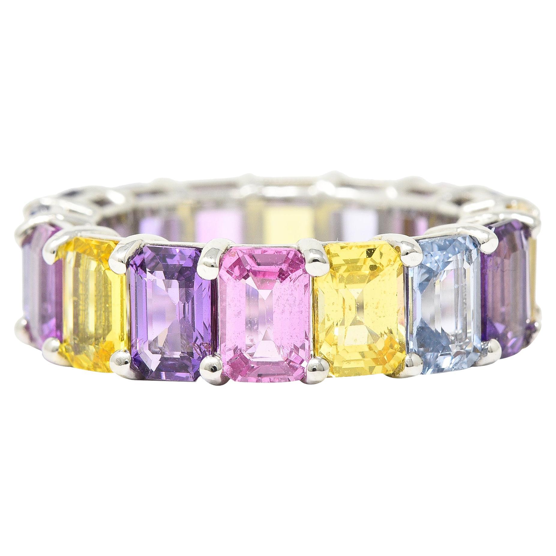 12.16 Carat Natural Beryl 18 Karat White Gold Diamond Ring For Sale at ...