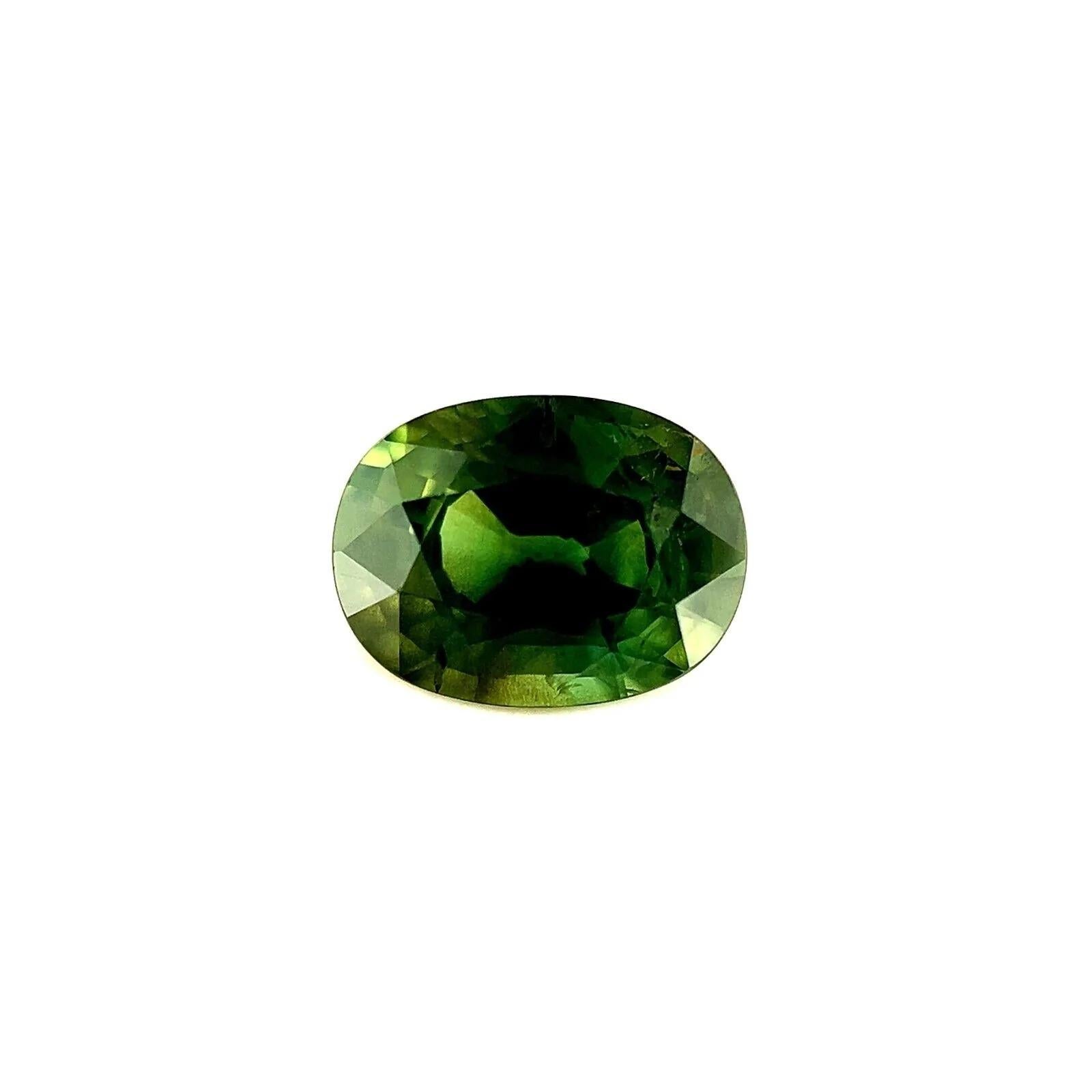 1.21ct Australia Deep Green Natural Sapphire Oval Cut Rare Loose Gem ...