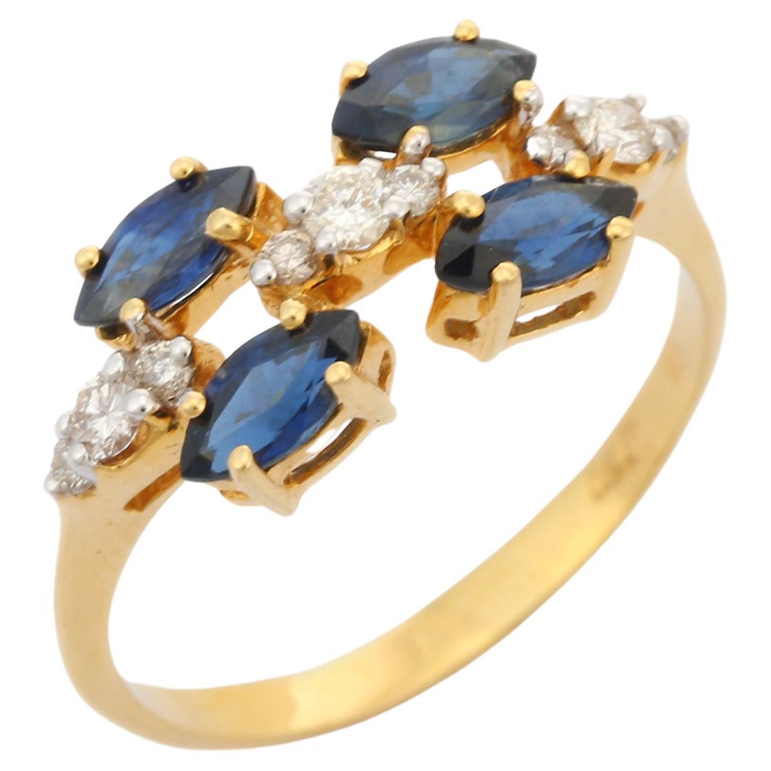 Blue Star Sapphire Ring set in 18 Karat Gold Settings For Sale at ...