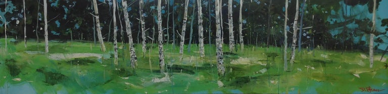 Dan Ryan - Long Birch 2, Painting, Acrylic on Canvas For Sale at 1stDibs