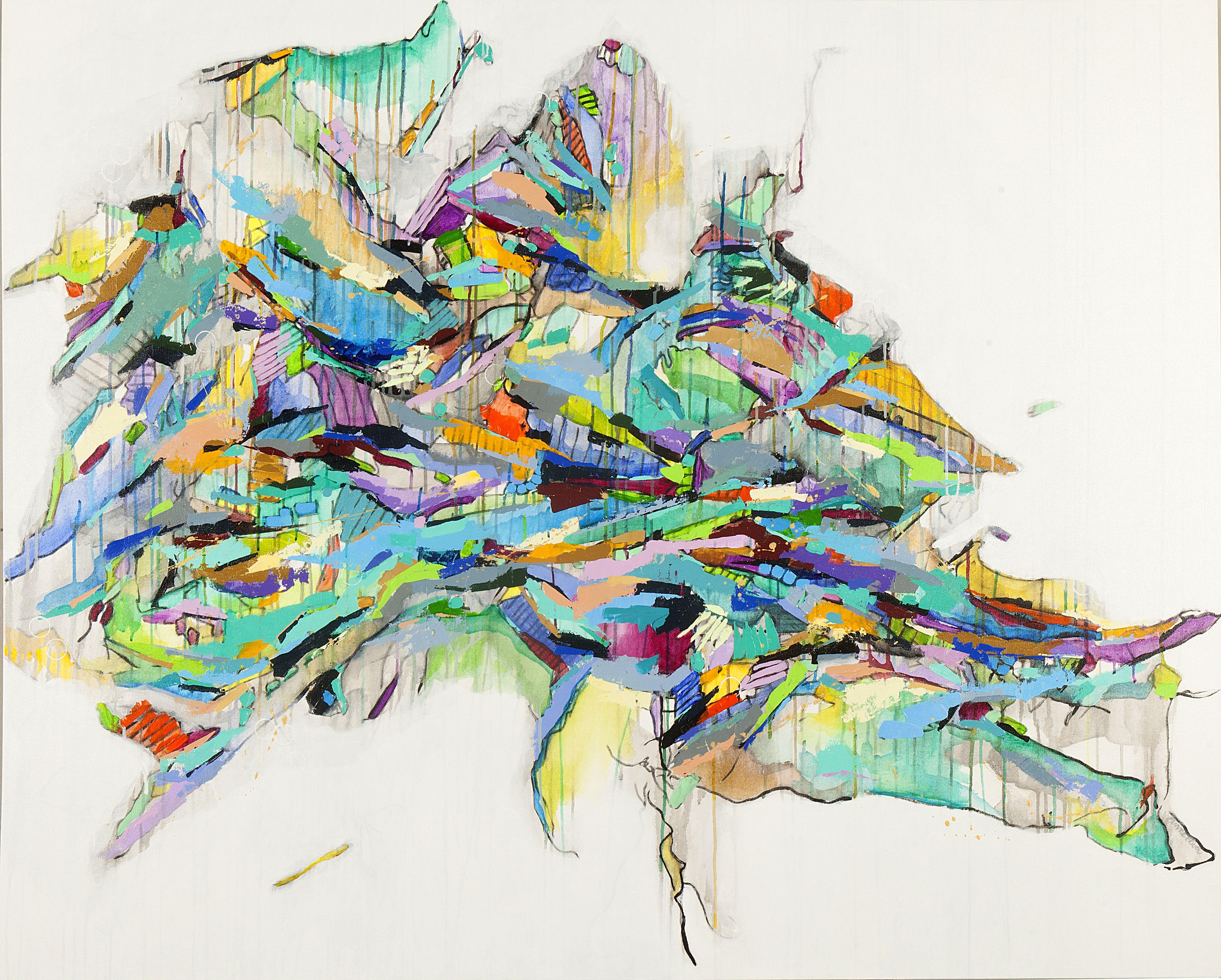 Anne Oliver - Night Bloom, Painting, Acrylic on Canvas For Sale at 1stDibs