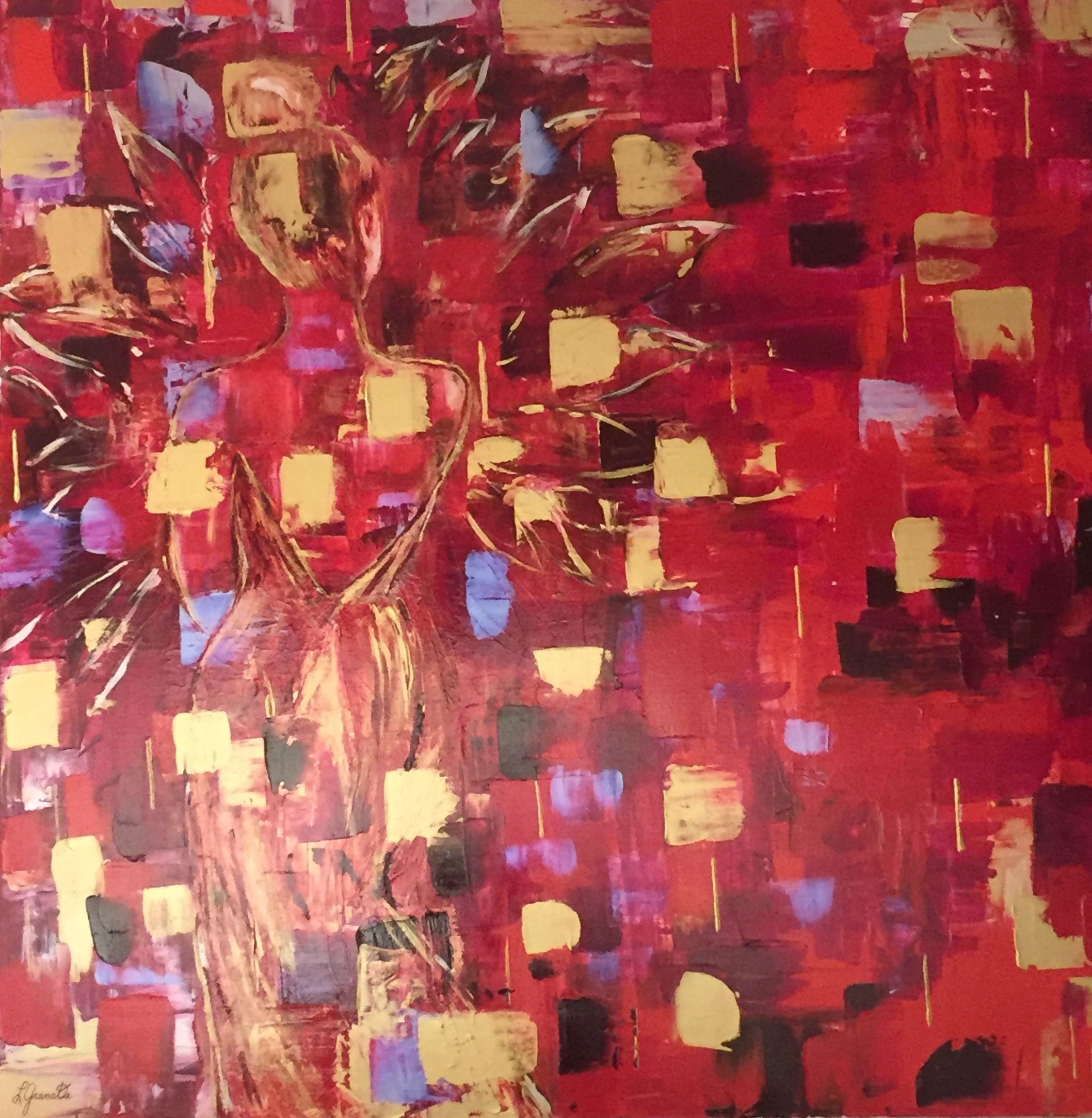 Laura Granata - MIDNIGHT BOUQUET, Painting, Acrylic on Canvas For Sale ...