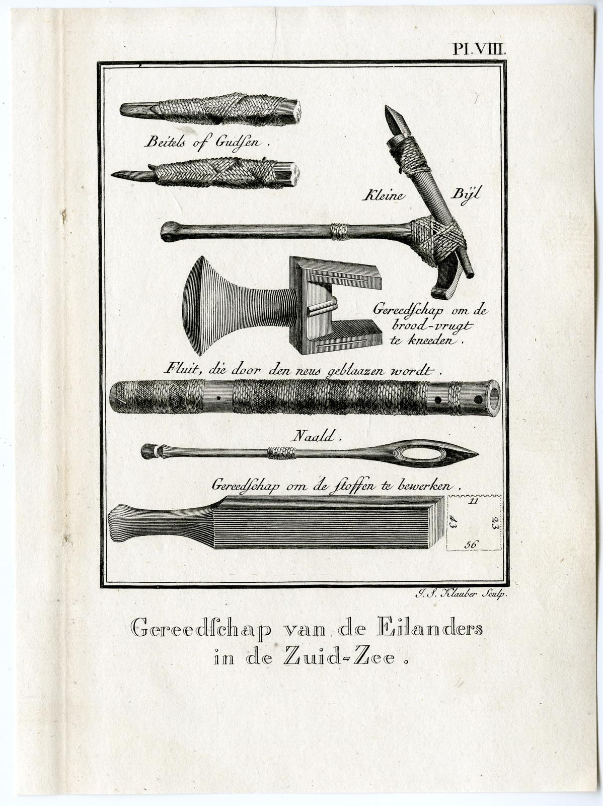 Klauber - South-Sea Islands - tools by J.S. Klauber - Etching ...