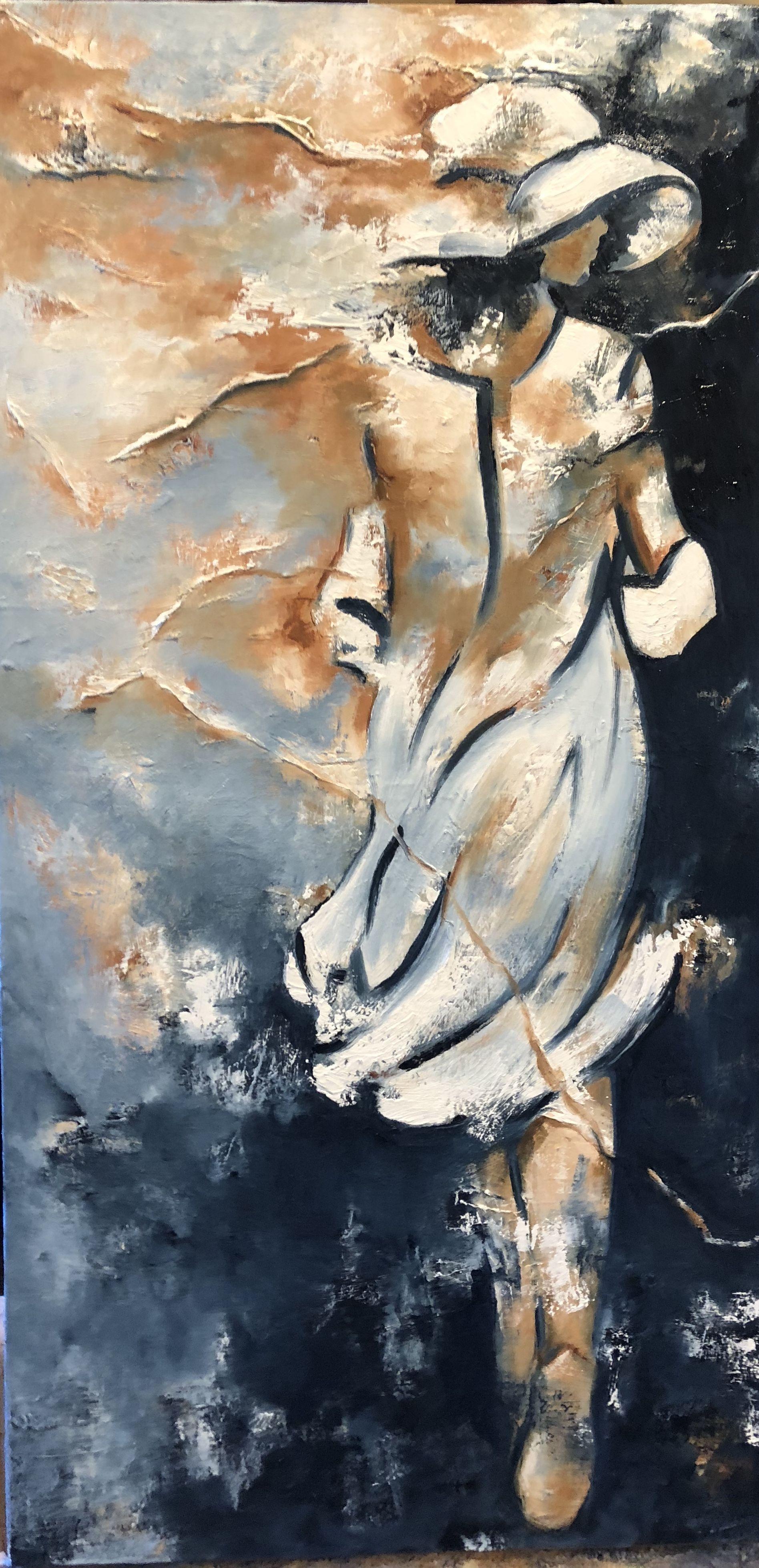 Laverne Chisan - Luna, Painting, Oil on Canvas at 1stDibs