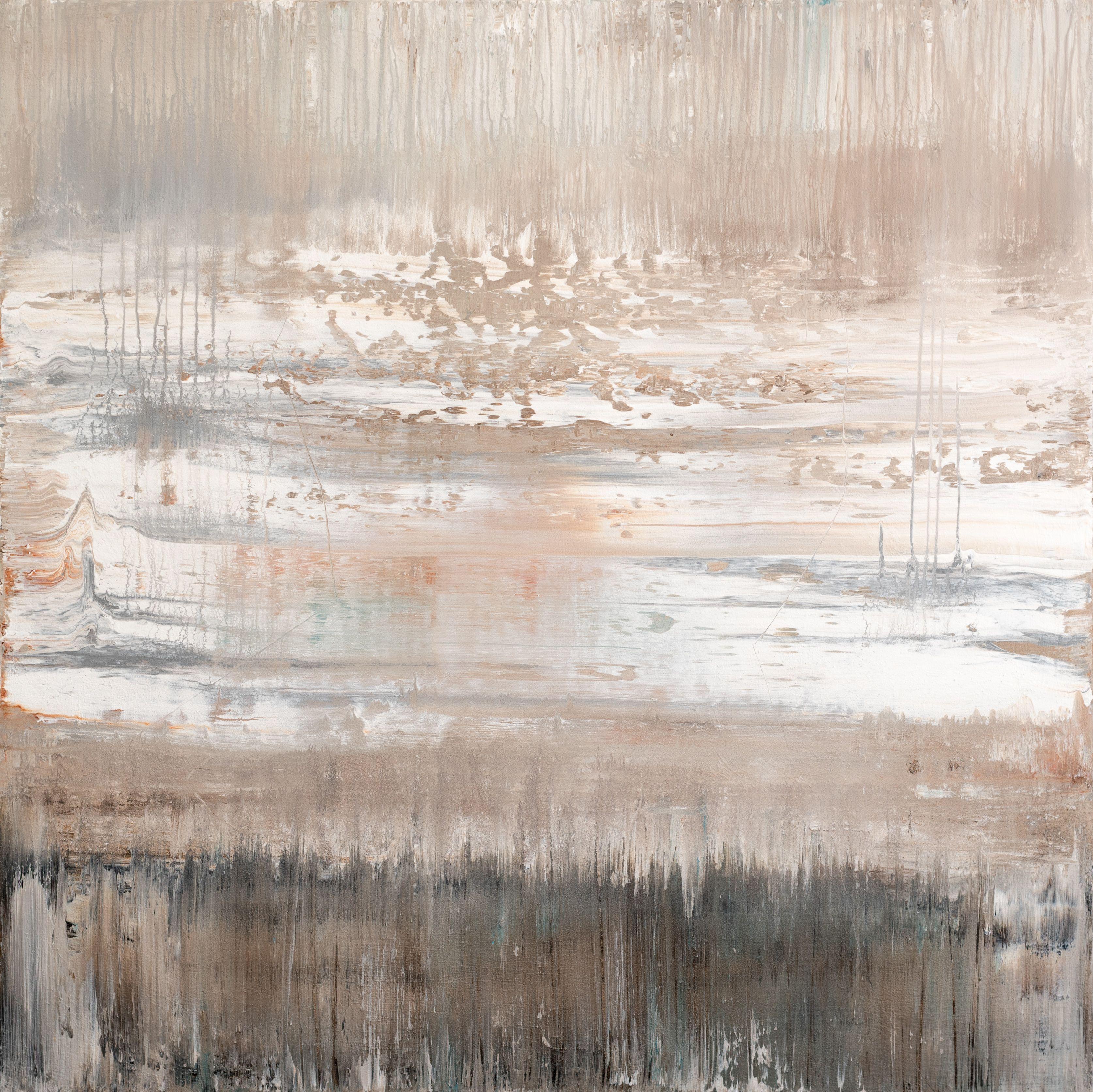 Radek Smach - Beige abstract painting TV276, Painting, Acrylic on ...