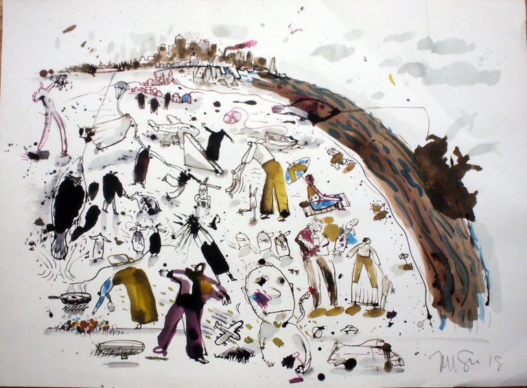 Edward Zelinsky - gone fishing, Painting, Gouache on Watercolor Paper ...