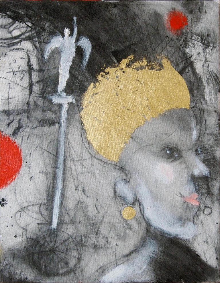 Edward Zelinsky - angel angel, Mixed Media on Canvas For Sale at 1stDibs