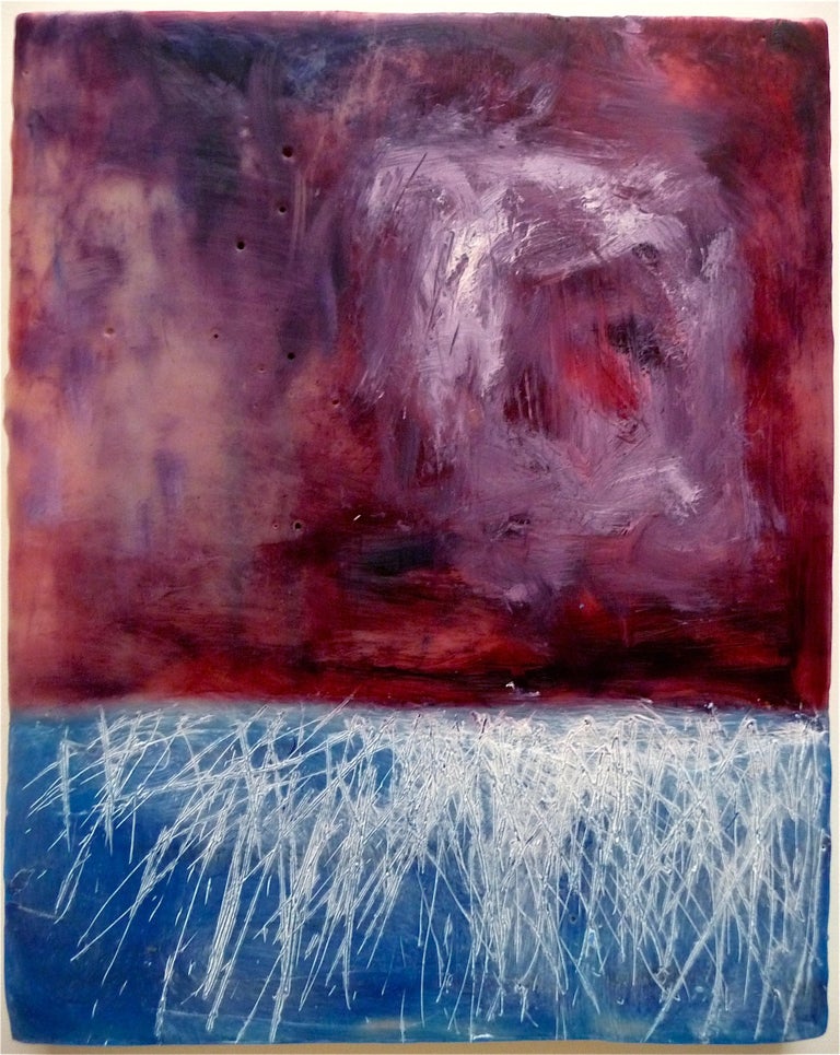 Taleen Batalian - Violet with Scratches, Mixed Media on Canvas For Sale ...