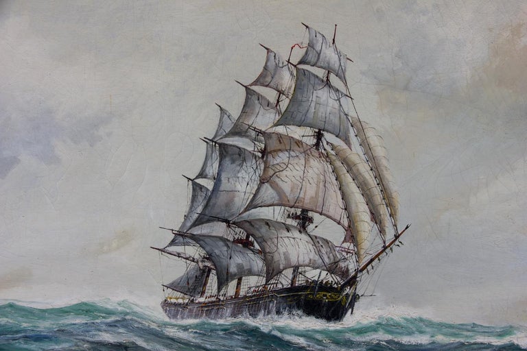 Robert F. Lie - Robert F. Lie (1899-1980) - Signed 1950 Oil, Tall Ship ...