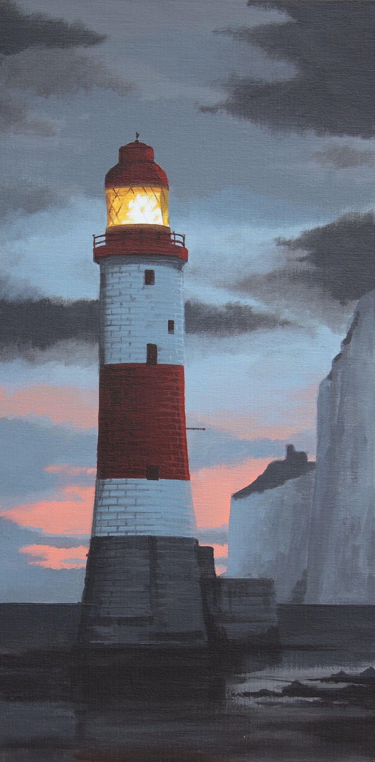 Tony Munns - Sunset at Beachy Head, Painting, Acrylic on Other For Sale ...