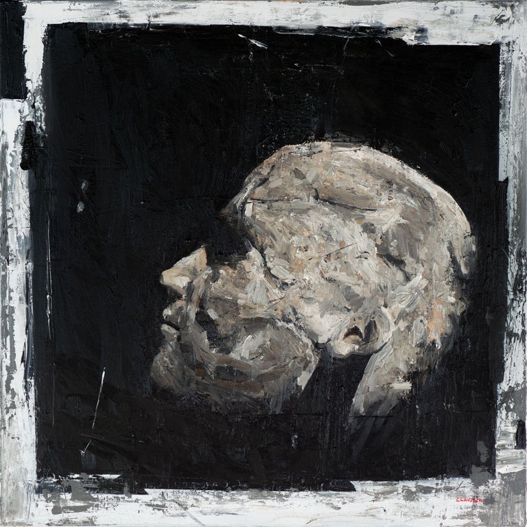 Andreas Claussen - Head I, Painting, Oil on Canvas For Sale at 1stDibs