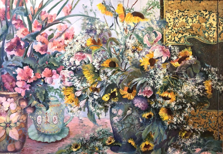 Christiane Pape - Golden Screen, Painting, Acrylic on Canvas For Sale ...